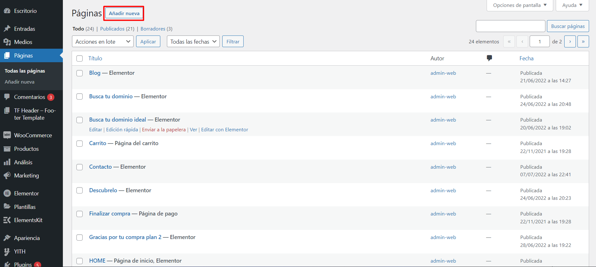 ¿Cómo crear nuevas páginas y articulos en WordPress? – EMPRENDEDORES ECUADOR